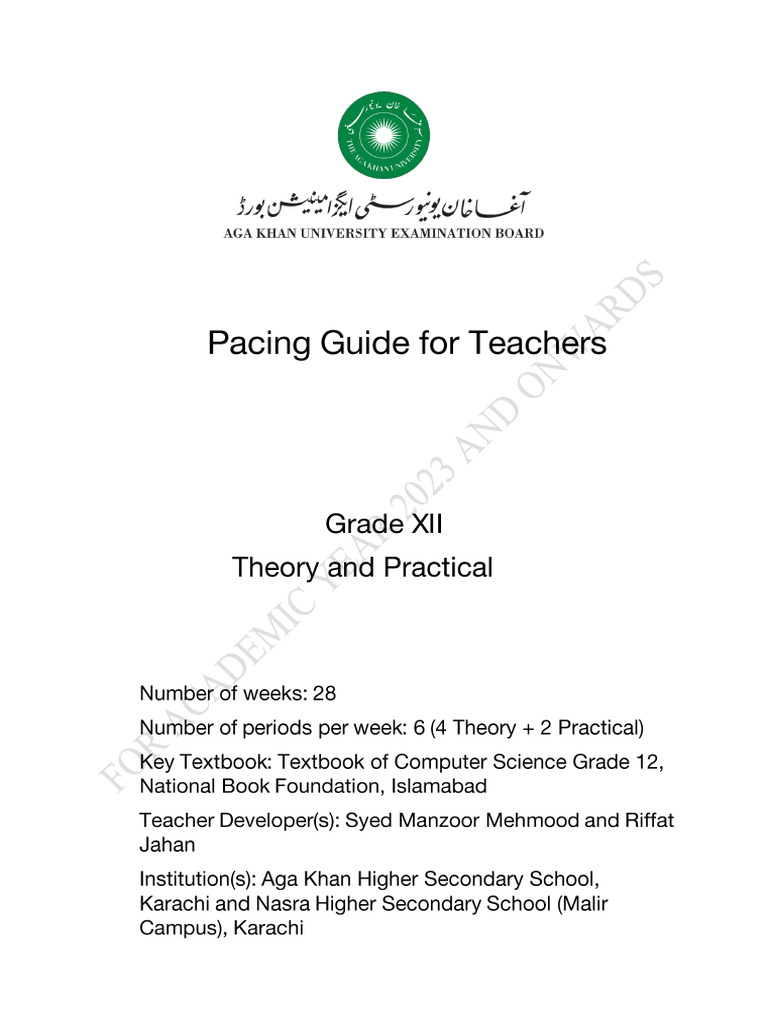 Pacing Guide Computer Science HSSC-II | PDF | Foreign Language Studies Pacing Guide Computer Science HSSC-II | PDF | Foreign Language Studies