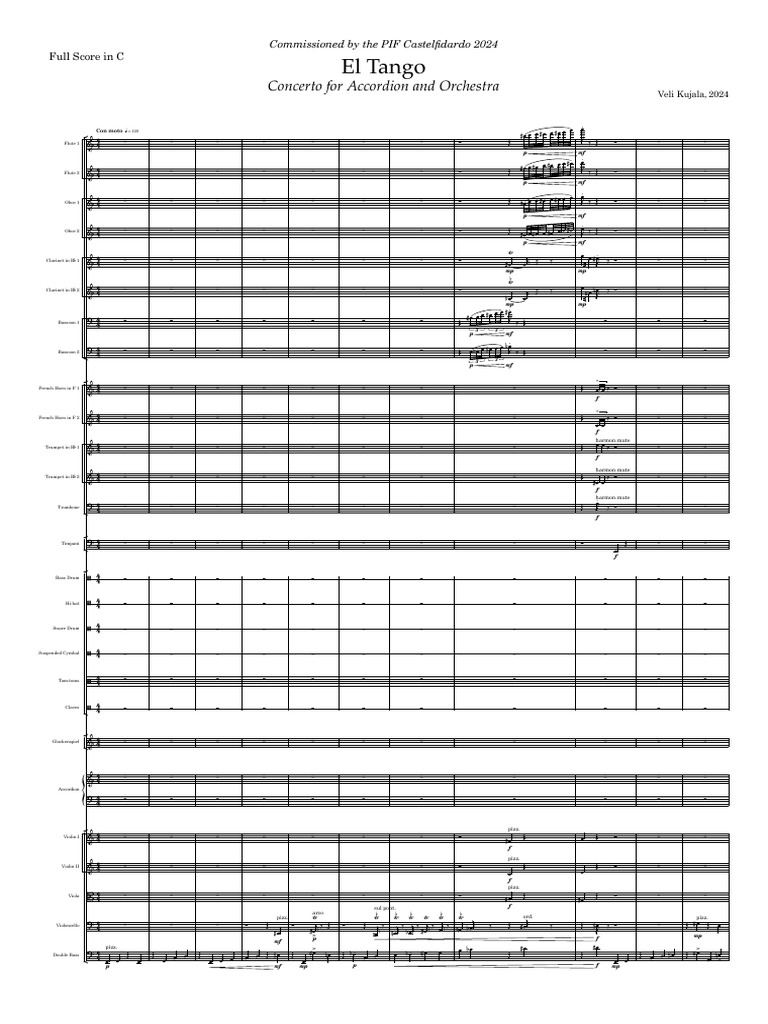 El Tango - Full Score in C | PDF | Compositions For Symphony Orchestra ...
