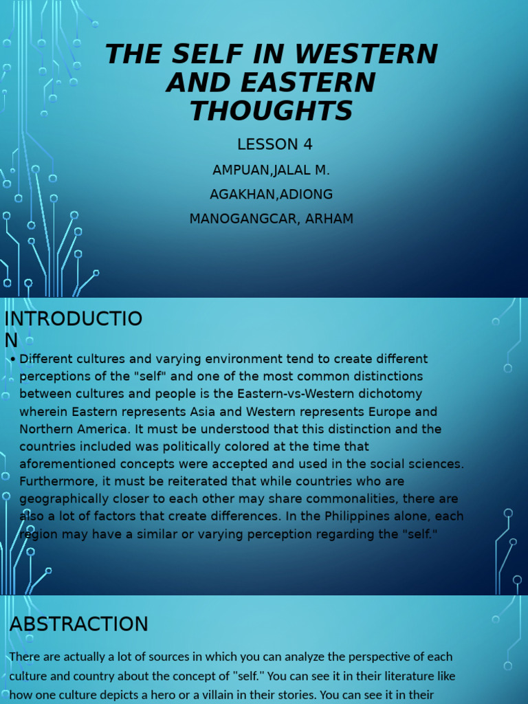 The Self in Western and Eastern Thoughts DONE NA HAHAHA | PDF ...