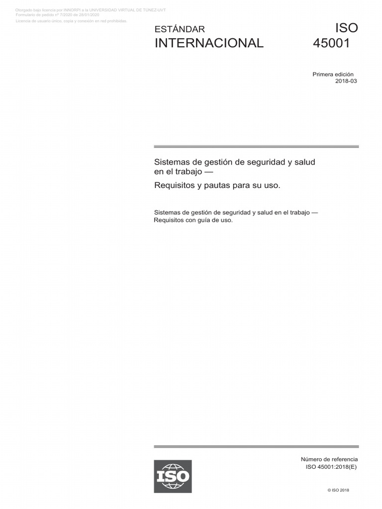 ISO 45001 2018 28F 29 Character PDF Document | PDF | Organización ...