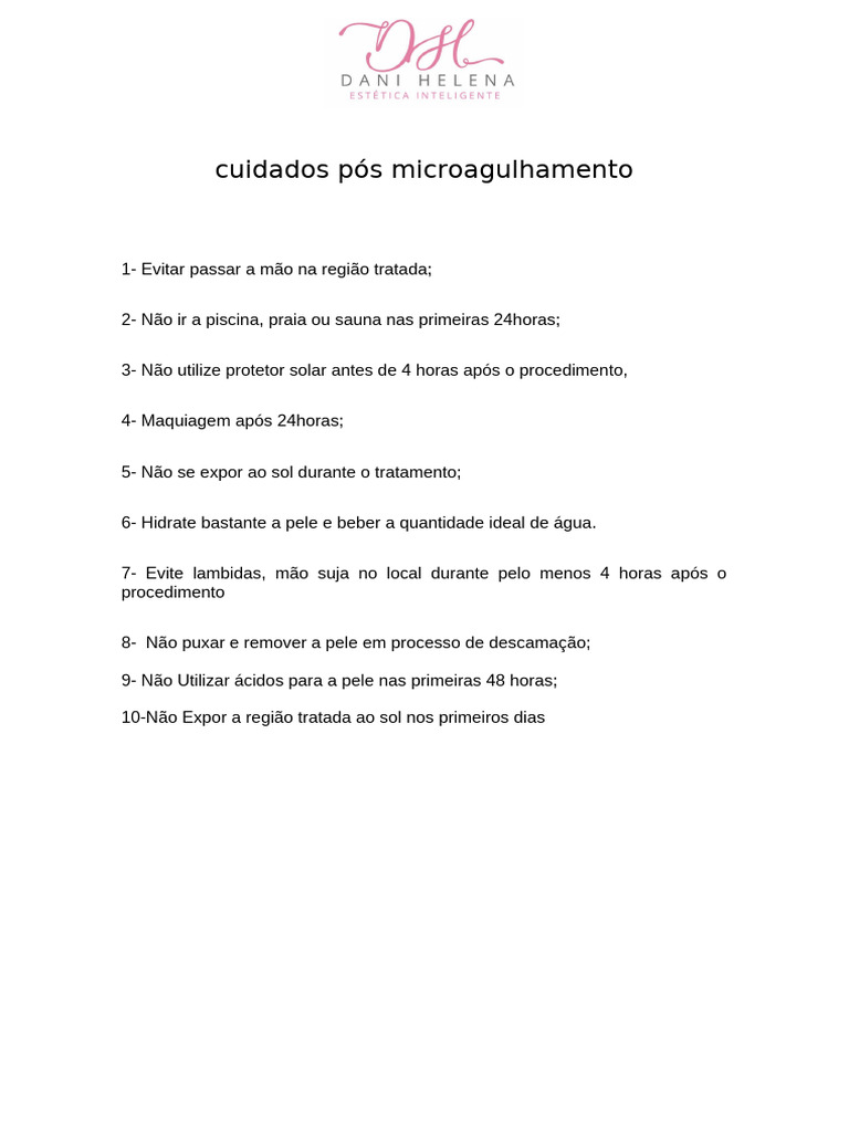 Cuidados Pós Microagulhamento | PDF