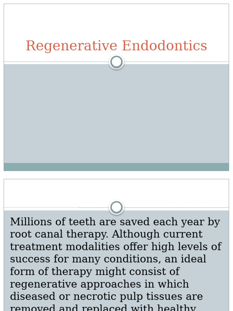 Regenerative Endodontics | PDF | Tissue Engineering | Medical Specialties