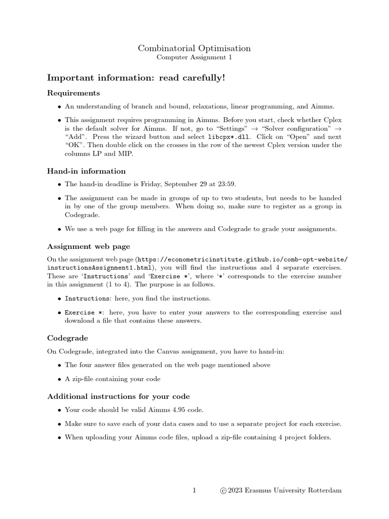 CompAss1 - 2023 | PDF | Mathematical Optimization | Algorithms