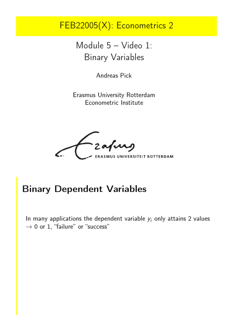 Econometrics 2 Module 5 Video 1 Canvas | PDF | Errors And Residuals | Coefficient Of Determination