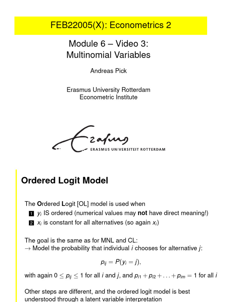 Econometrics 2 Module 6 Video 3 Canvas | PDF | Statistical Theory ...