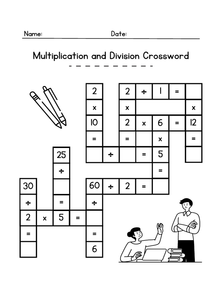 Multiplication and Division Crossword Puzzle Worksheet | PDF