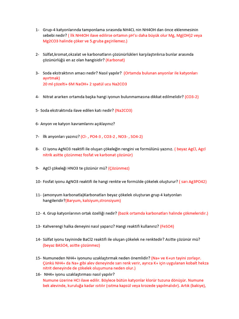 Analitik Kimya Lab Sorular (Final AÄ Ä Rlä Klä ) | PDF