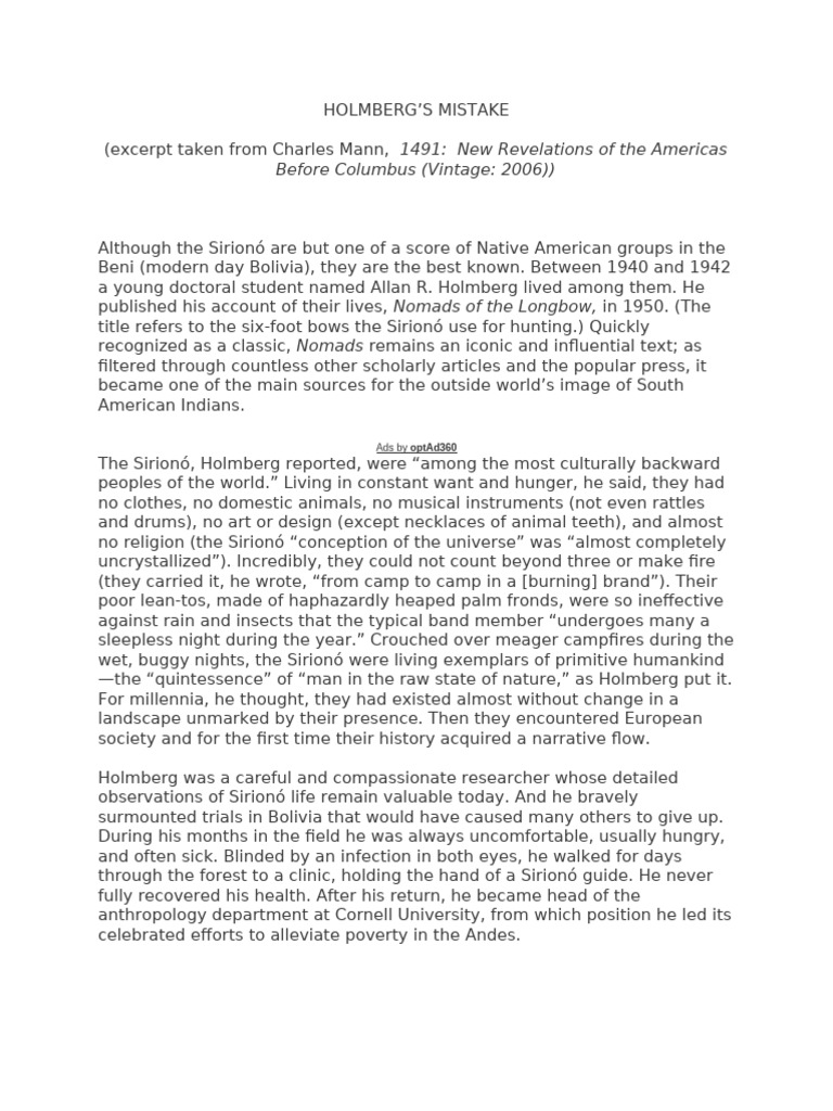 HOLMBERG'S MISTAKE | PDF