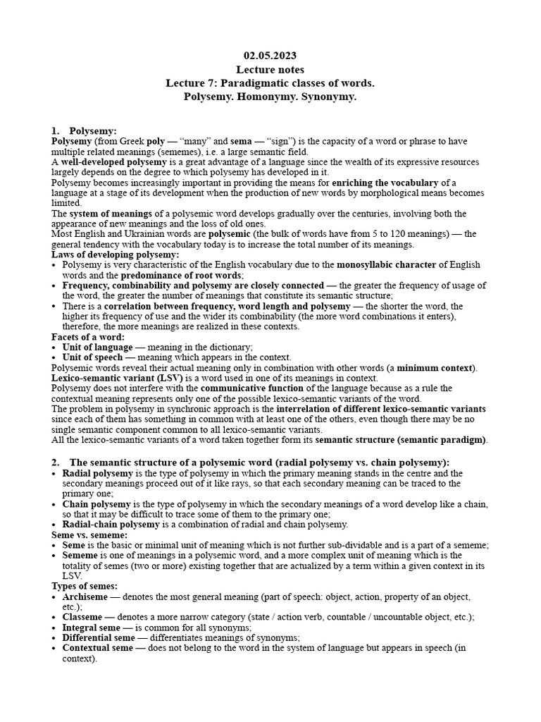 Understanding Sememes in Polysemy | PDF | Word | Semantics