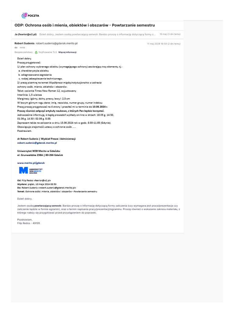 Ochrona Osób I Mienia, Obiektów I Obszarów - Powta... - Poczta O2 | PDF