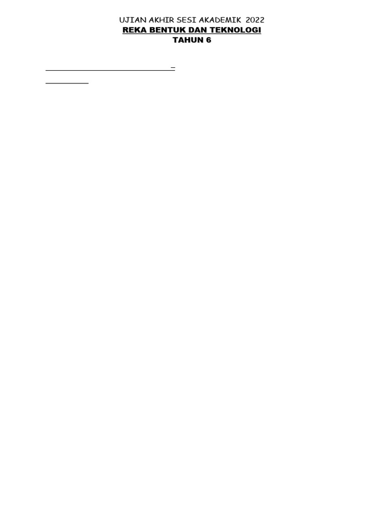 Ujian Uasa RBT Tahun 6 Skpha 2022 | PDF