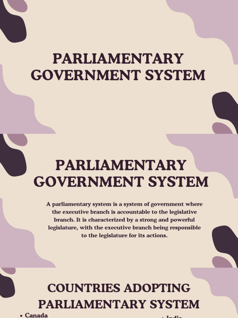 Overview of Parliamentary Government System | PDF | Separation Of ...