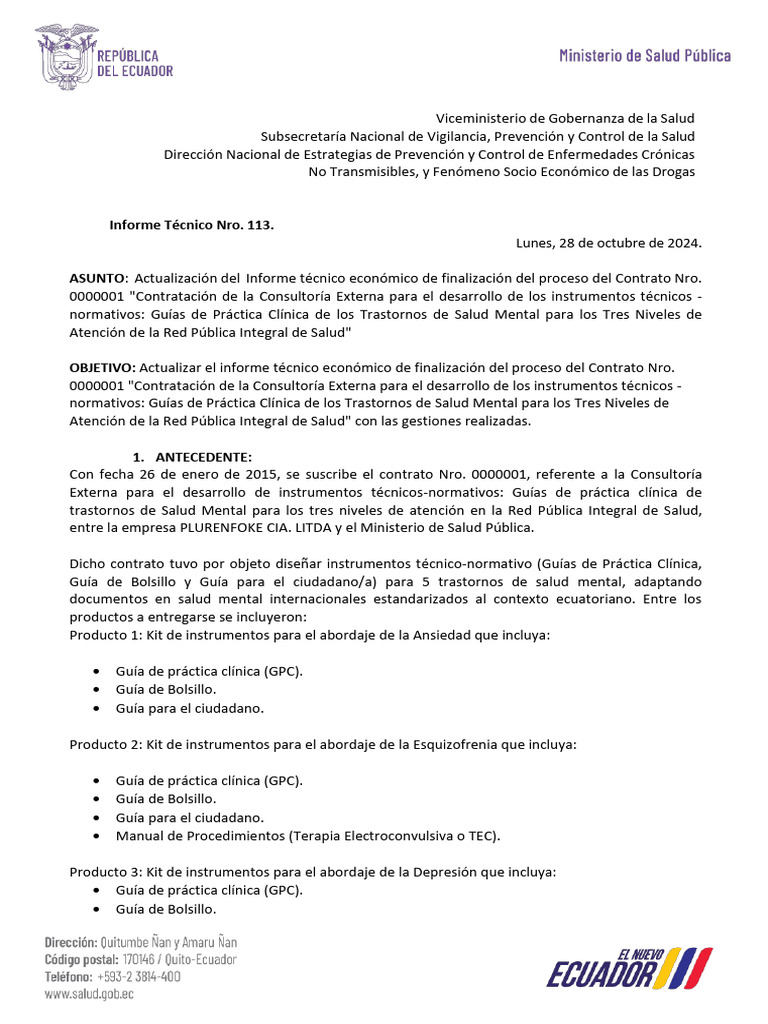 Informe sobre Guías de Salud Mental 2024 | PDF | Terapia ...
