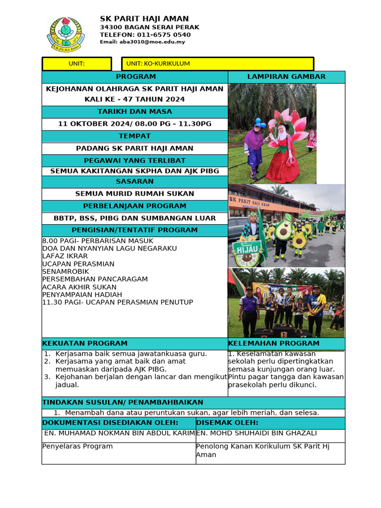 Opr Kej Olahraga Skpha Ke 47 Tahun 2024 | PDF