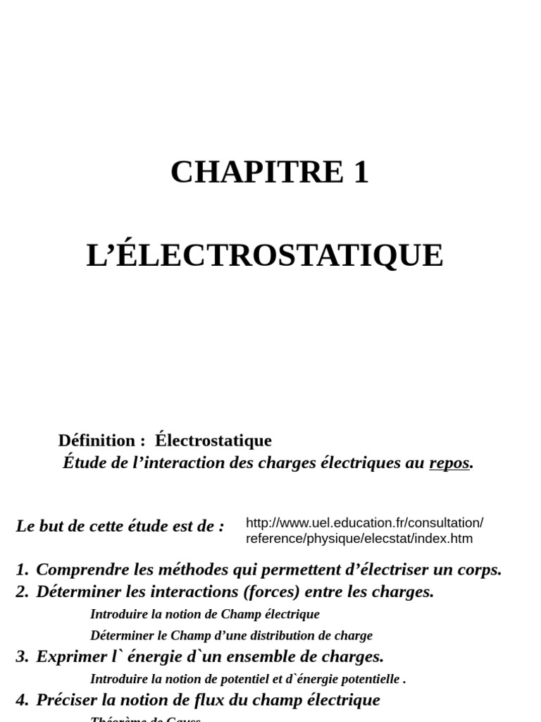 Introduction à l'électrostatique et ses concepts | PDF | Charge ...