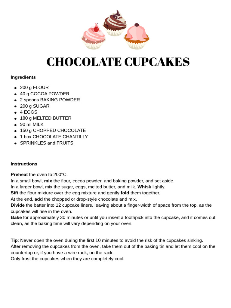 Chocolate Cupcakes | PDF