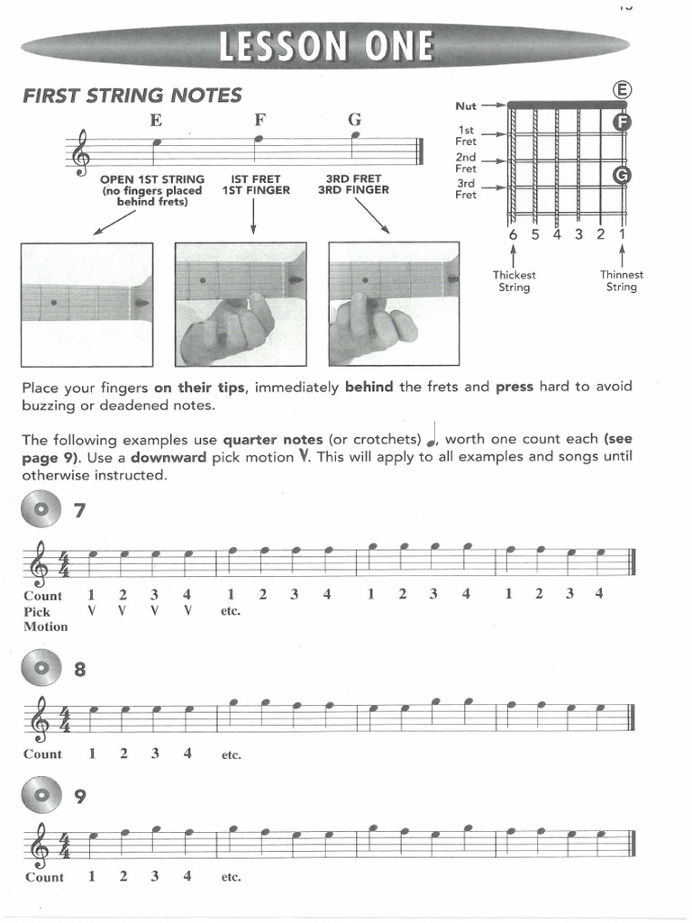 Beginner Guitar Method: Open Position Notes | PDF | Guitars | String ...