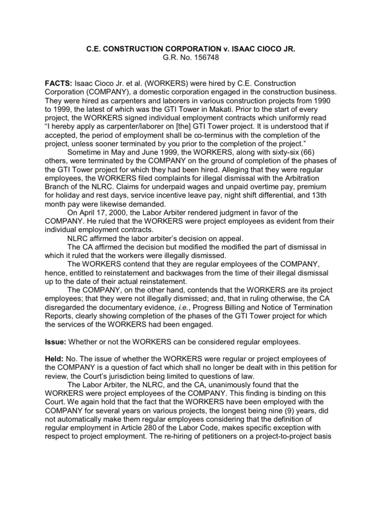 C.E. Construction v. Cioco | PDF