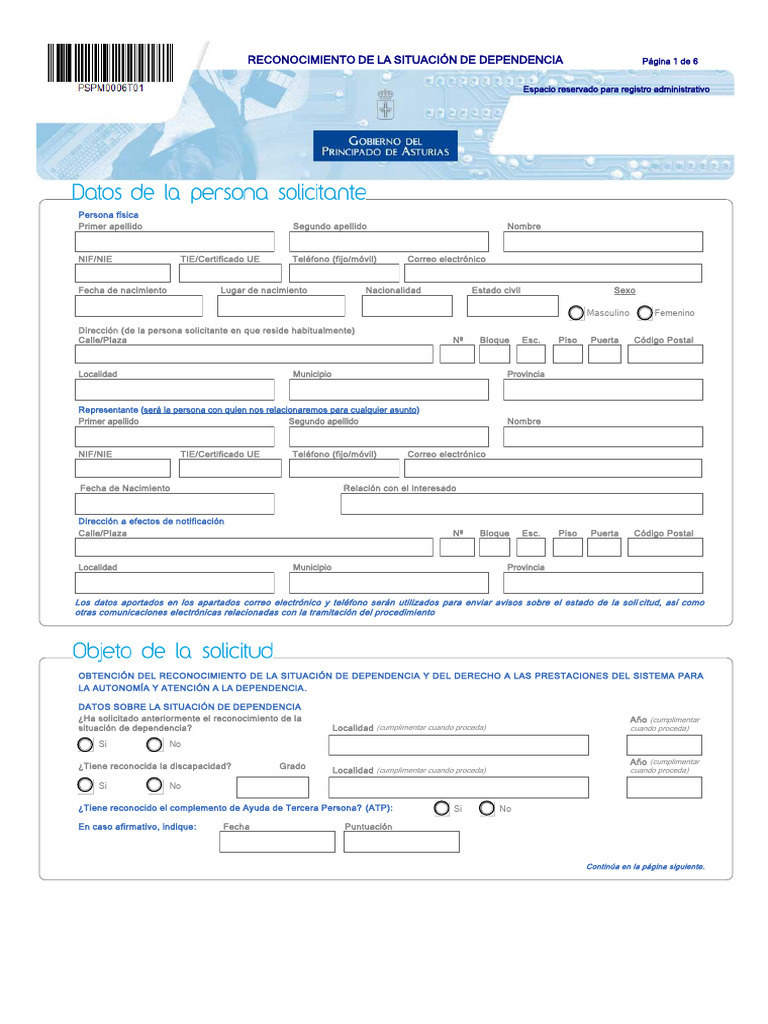 Solicitud de Dependencia y Prestaciones | PDF | Documento de identidad | Bienestar