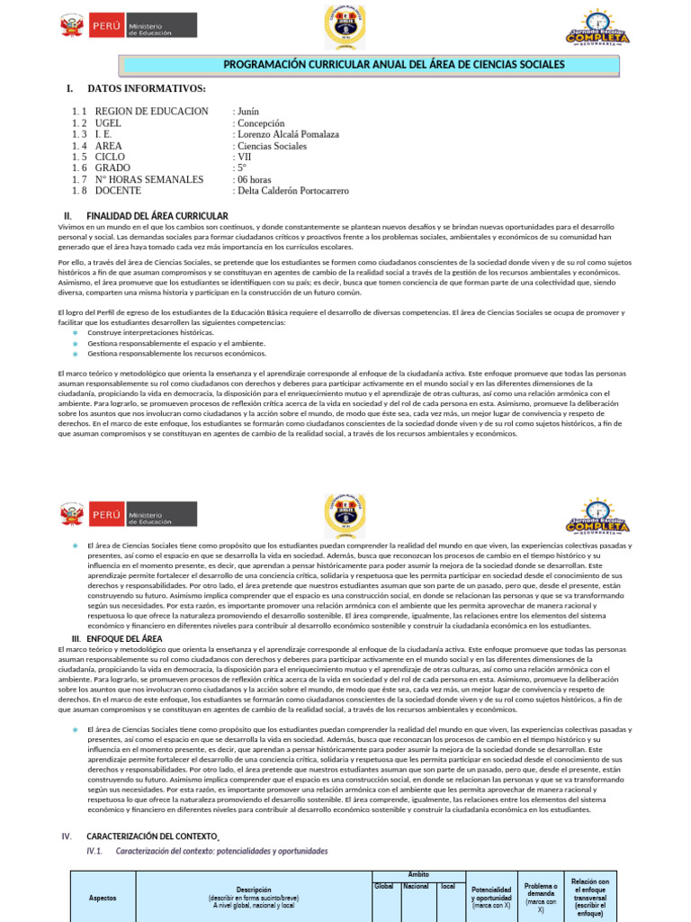 Programacion 5to CCSS 2024 | PDF | Sociedad | Sustentabilidad