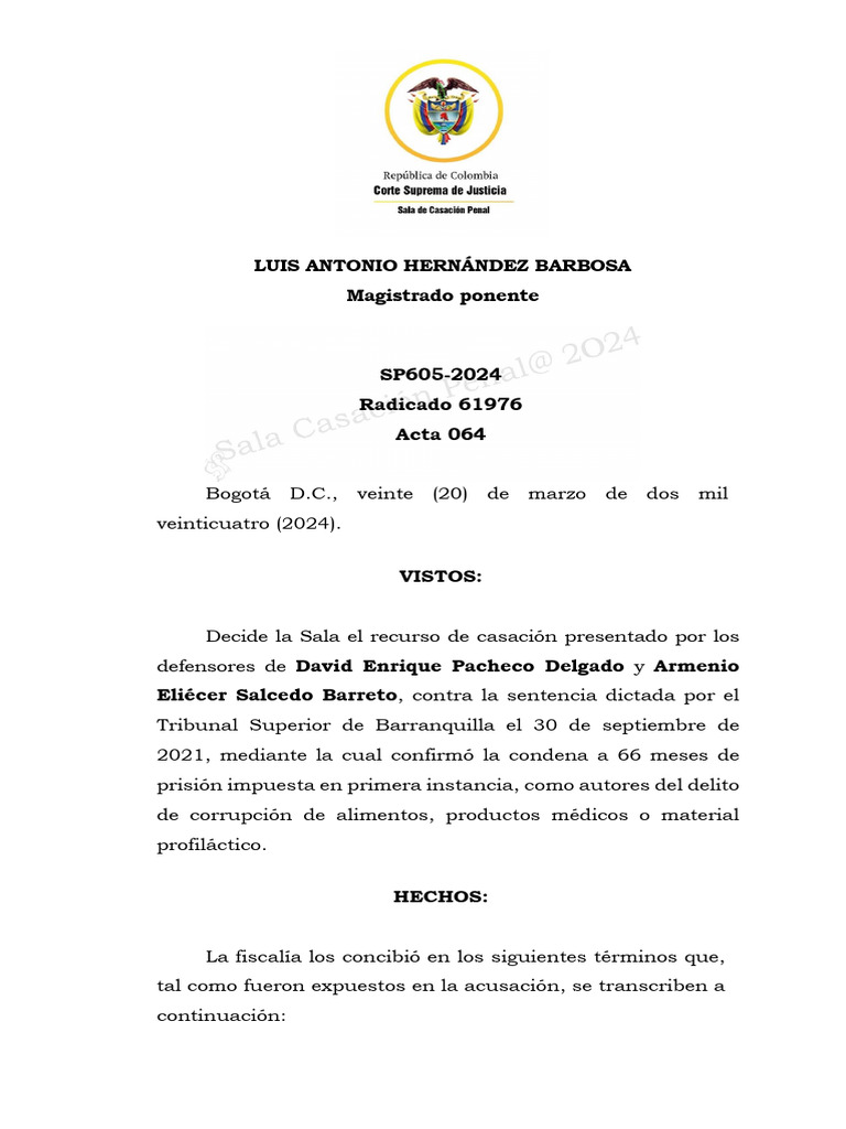 SP605 2024 (61976) | PDF | Sentencia (ley) | Castigos