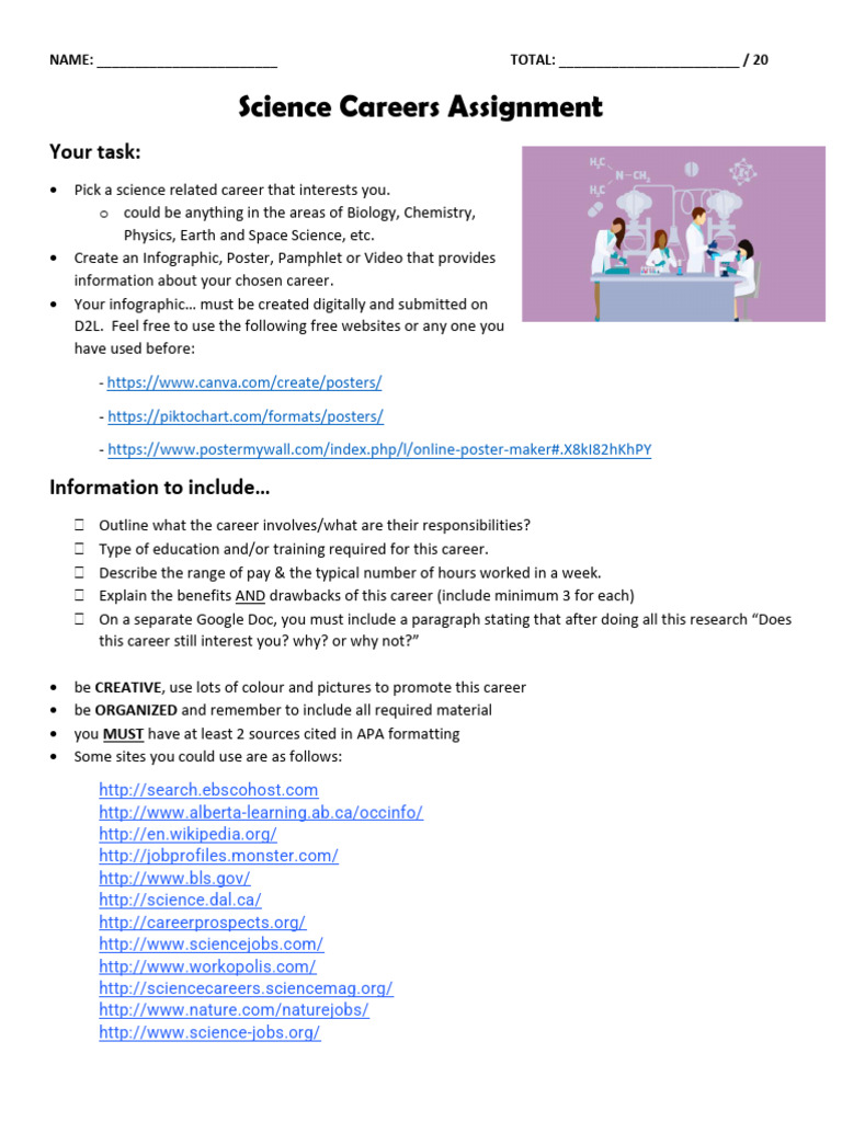 Science Career Exploration Task | PDF