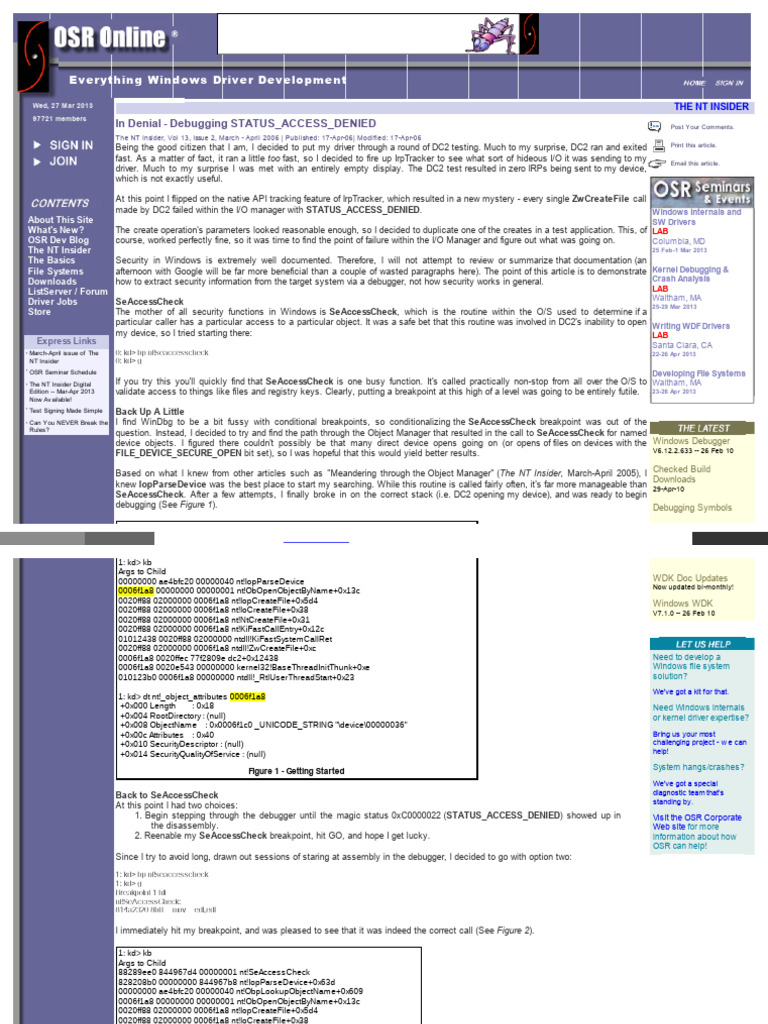Debug Status Access Denied | PDF | Windows 2000 | Software Engineering