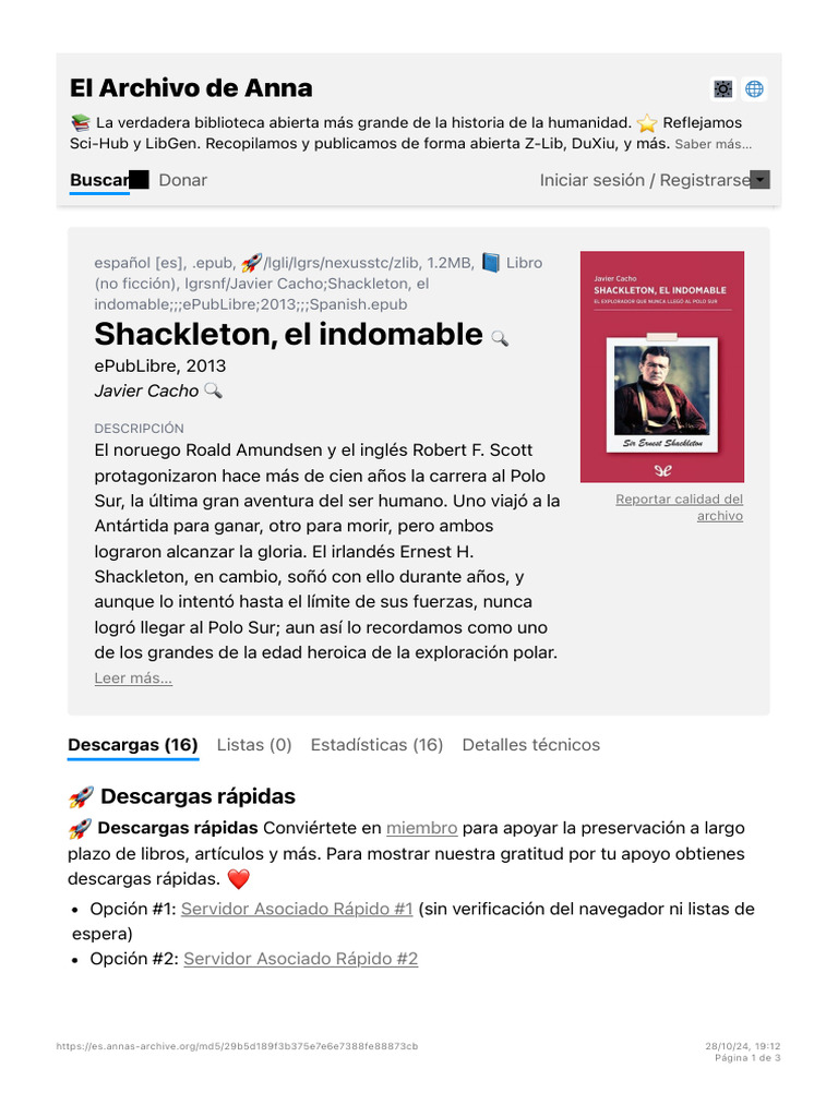 Shackleton, El Indomable - El Archivo de Anna | PDF | Ernest Shackleton | Polo Sur