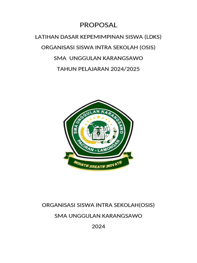 Proposal LDKS Osis Sma Ukasa | PDF | Karier & Perkembangan | Bisnis