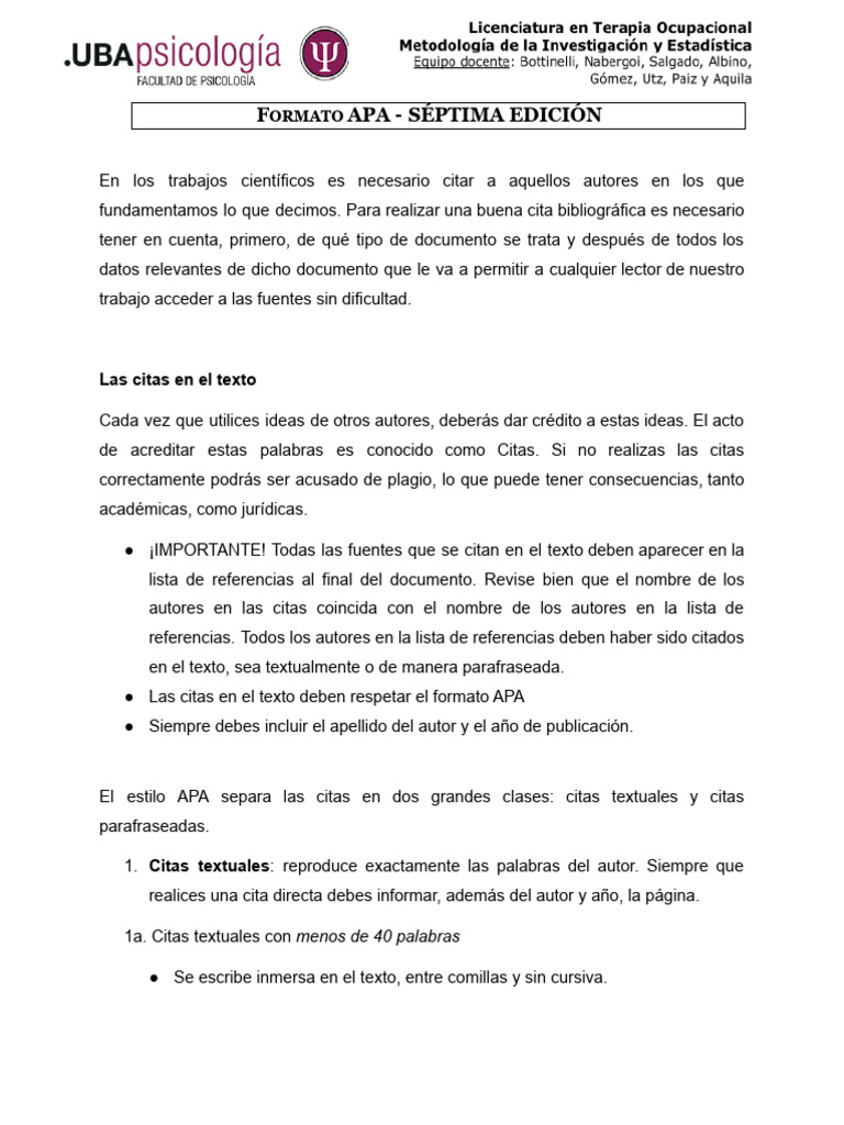 Como Citar - Normas Apa 7 | PDF | Citación