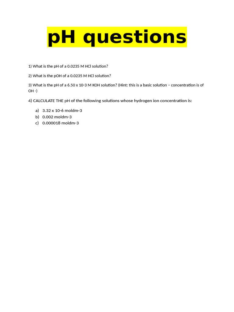 PH Questions For TEVoo | PDF | Science & Mathematics