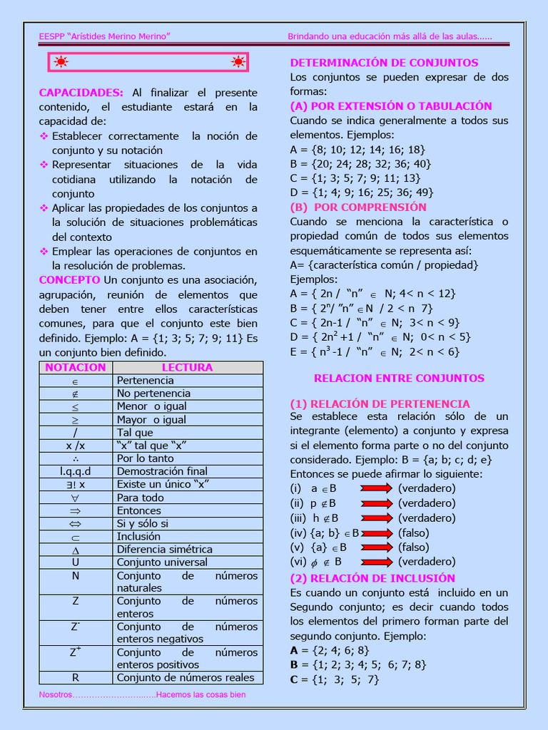 Ejemplos de Conjuntos para Primaria | PDF | Conjunto (Matemáticas ...
