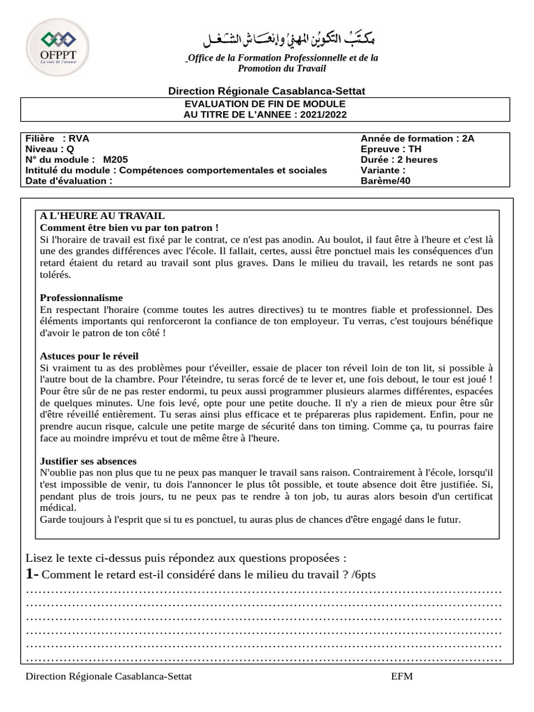 Efm Local M205 Soft Skills | PDF