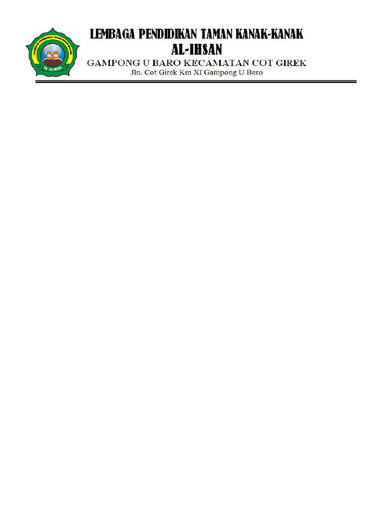 Kop TK Al-Ihsan | PDF