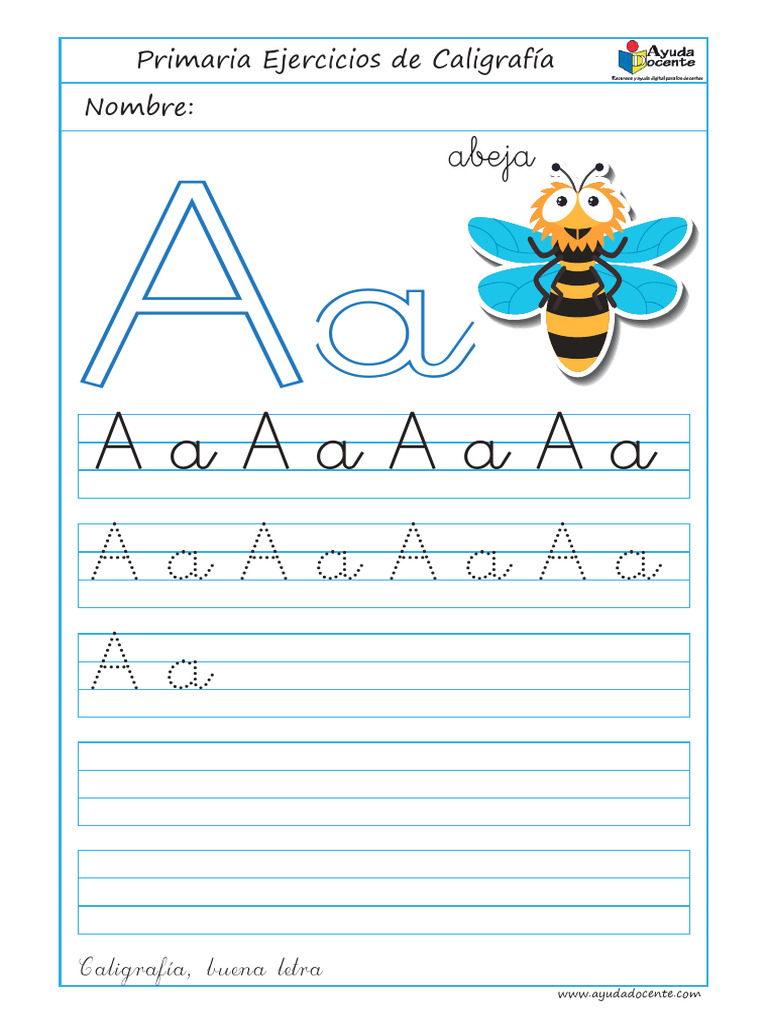 Ejercicios de Caligrafía para Primaria | PDF | Artes del libro | Caligrafía