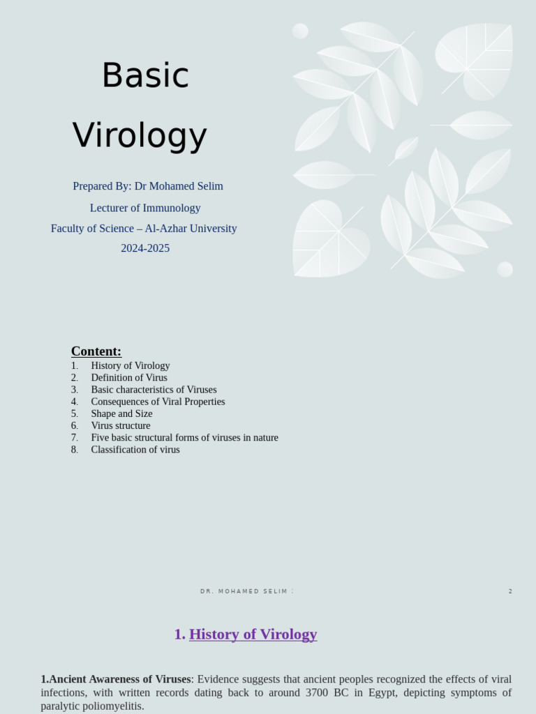Basic Virology 1 | PDF | Virus | Virology