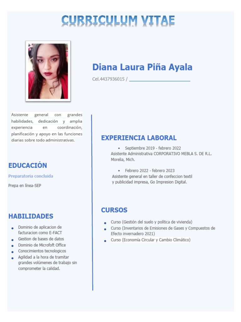 Asistente Administrativa con Experiencia | PDF