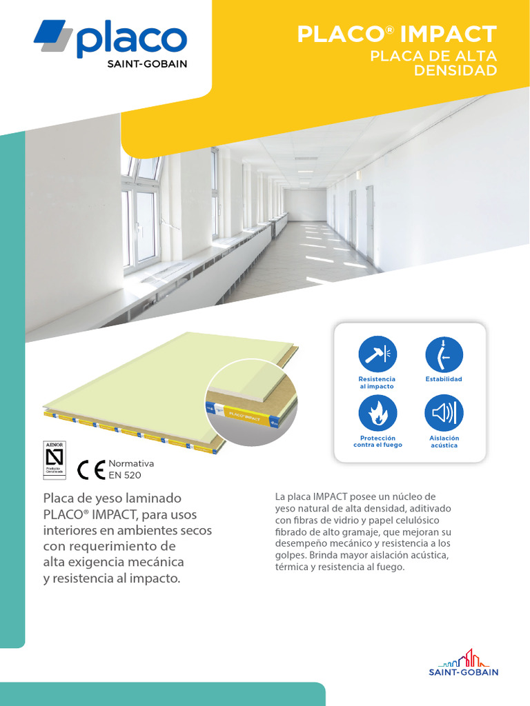 PLACO Pyl Impact+24 - 1 | PDF | Paneles de yeso | Materiales