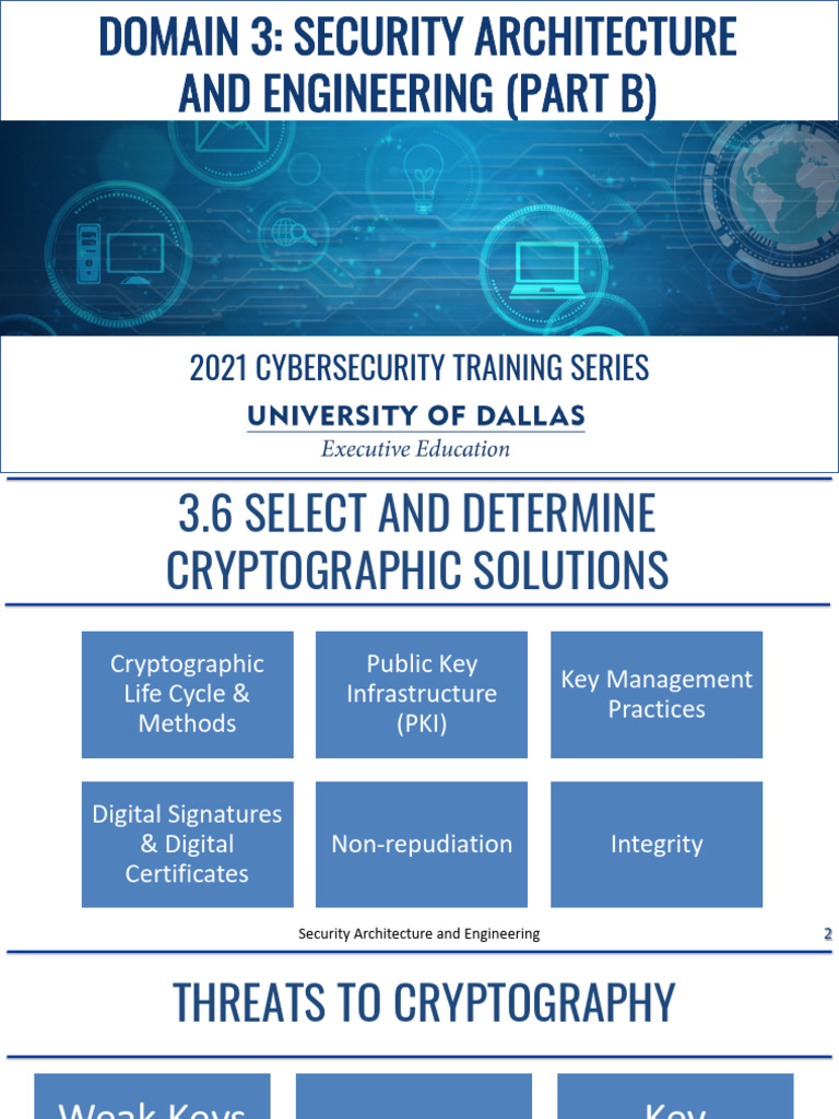 3 Security Architecture and Engineering Part B - 2021 | PDF | Cryptography | Key (Cryptography)