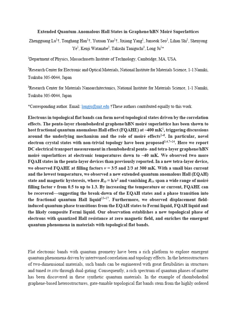 V R R V: Longju@mit - Edu | PDF | Graphene | Electron