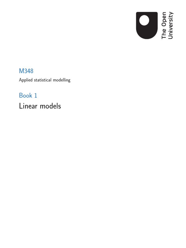 M348 Applied Statistical Modelling Guide | PDF | Regression Analysis ...