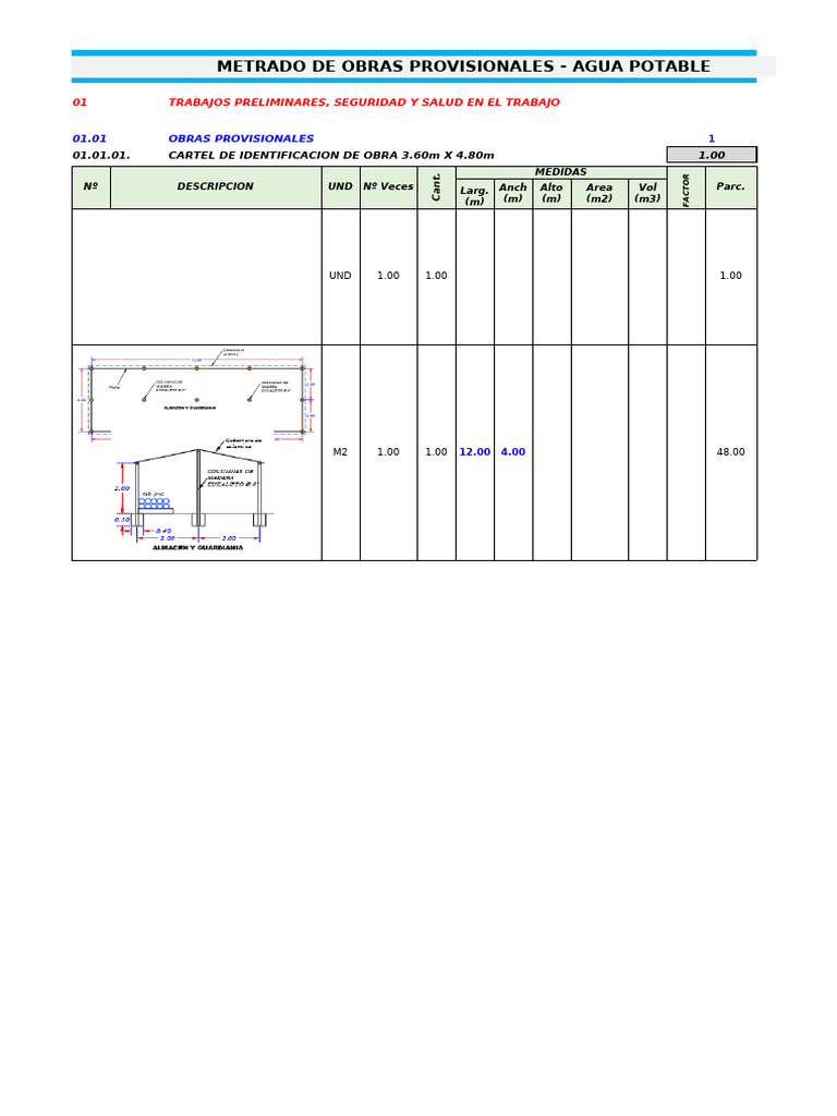 01 Metrado de Obras Preliminares | PDF | La seguridad | Seguridad Pública