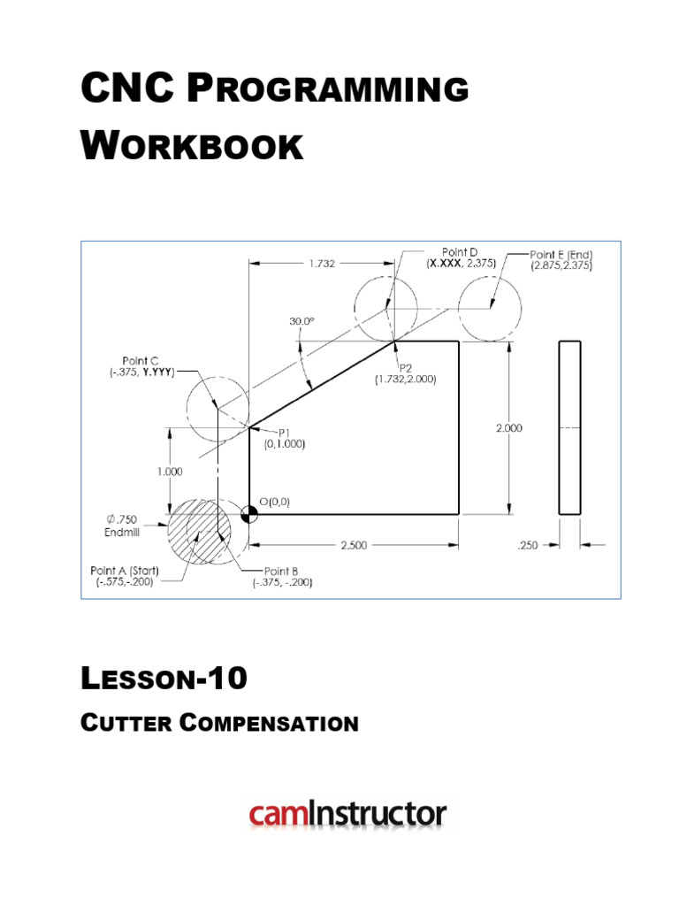 CNC Programming Workbook Mill-Generic-lesson-10 | PDF | Numerical Control | Drill