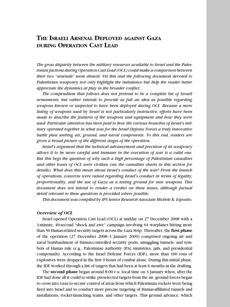 Israeli Military Arsenal in Operation Cast Lead | PDF | Anti Tank ...