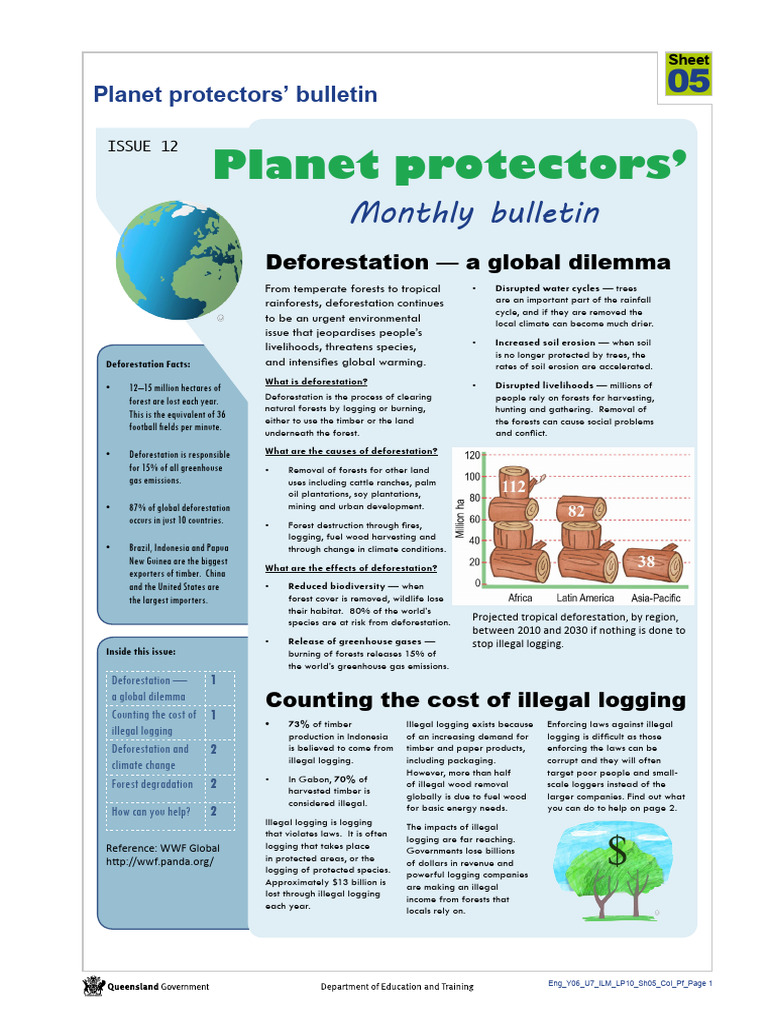 Planet Protector's - Bulletin | PDF | Deforestation | Logging