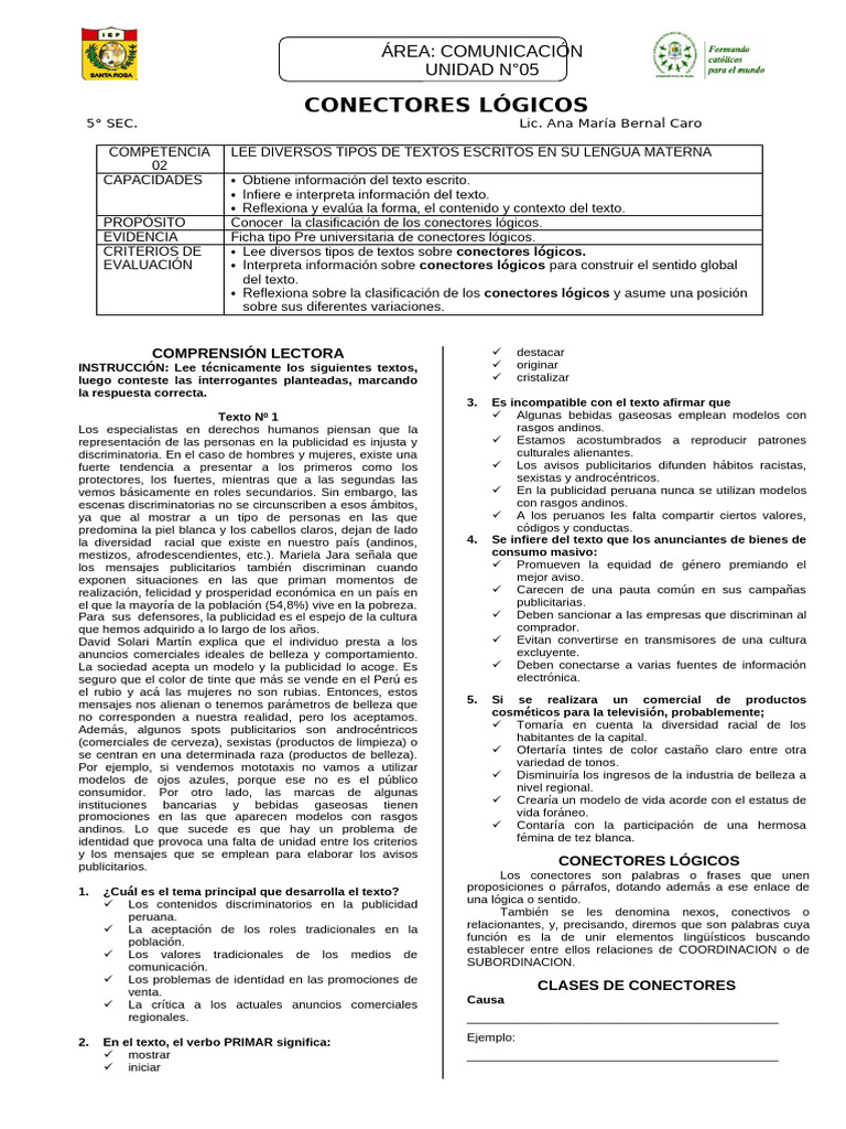 Conectores Lógicos | PDF | Publicidad