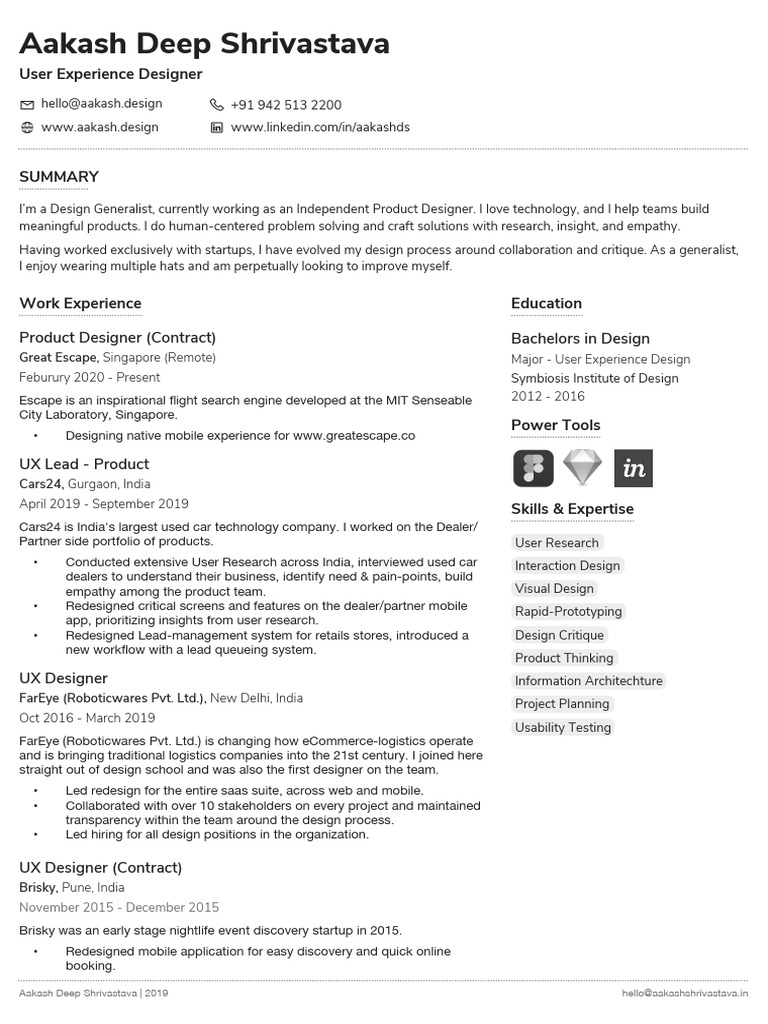Aakash Deep Shrivastava: UX Design Portfolio | PDF | Human ...