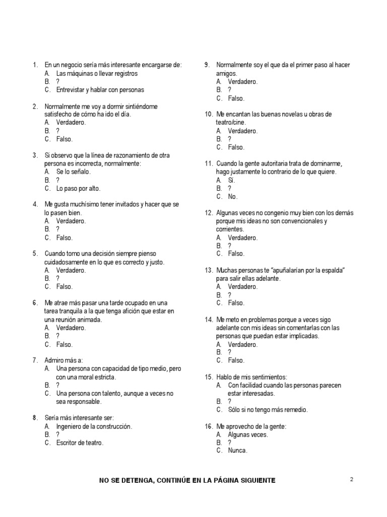 Cuadernillo 16PF5 | PDF | Humor