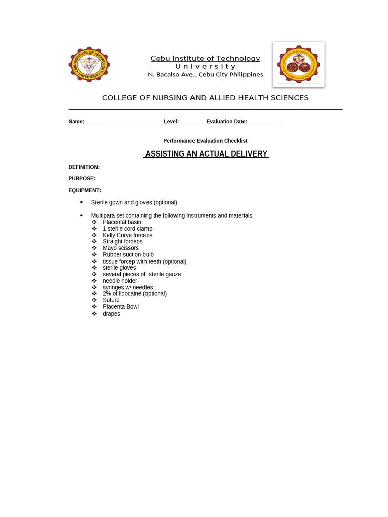 Assisting An Actual Delivery | PDF | Surgical Suture