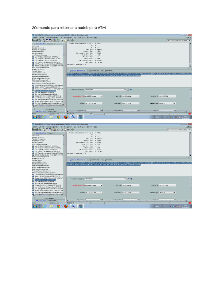 Comando para Retornar A Nodeb para ATM | PDF